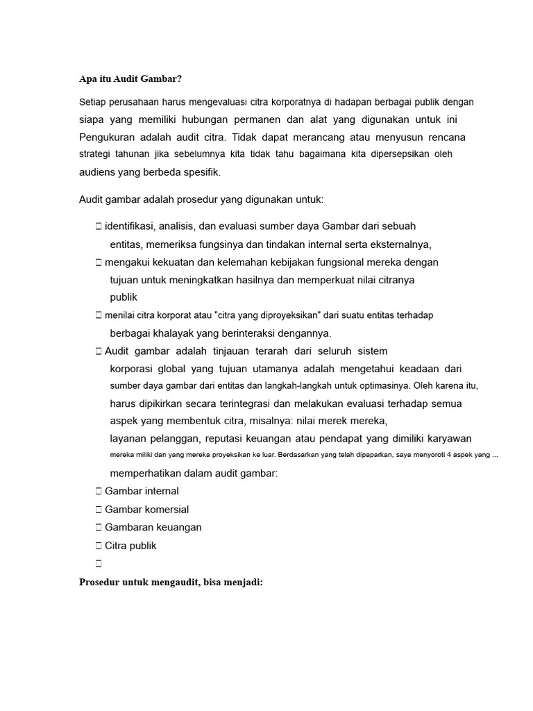 Panduan Lengkap Audit Gambar Korporat | PDF