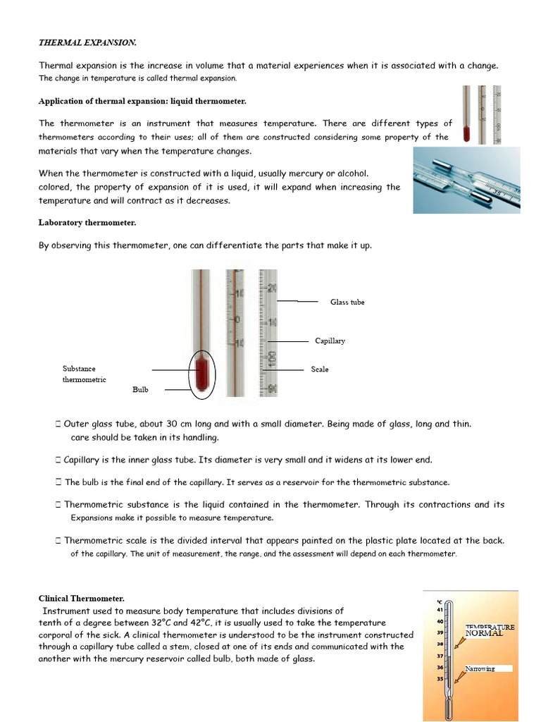 Expansion and Thermometer | PDF | Thermometer | Thermal Expansion