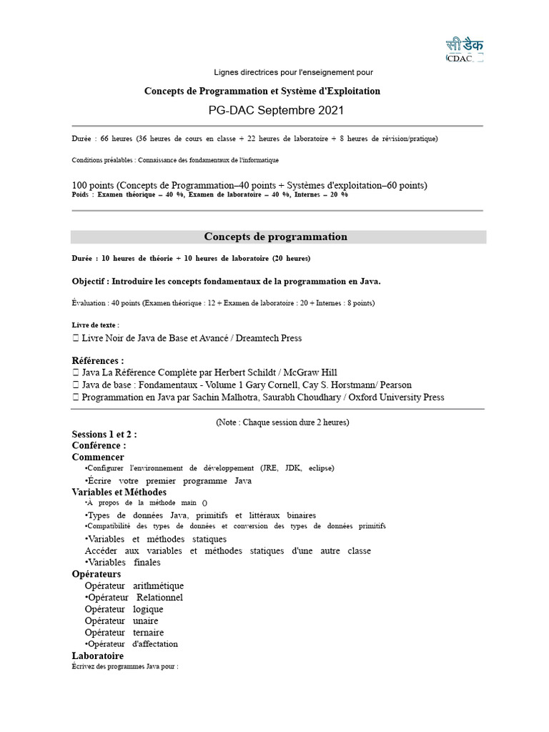 DAC - École - TG - Concepts de Programmation Et Système D'exploitation | PDF | Thread ...