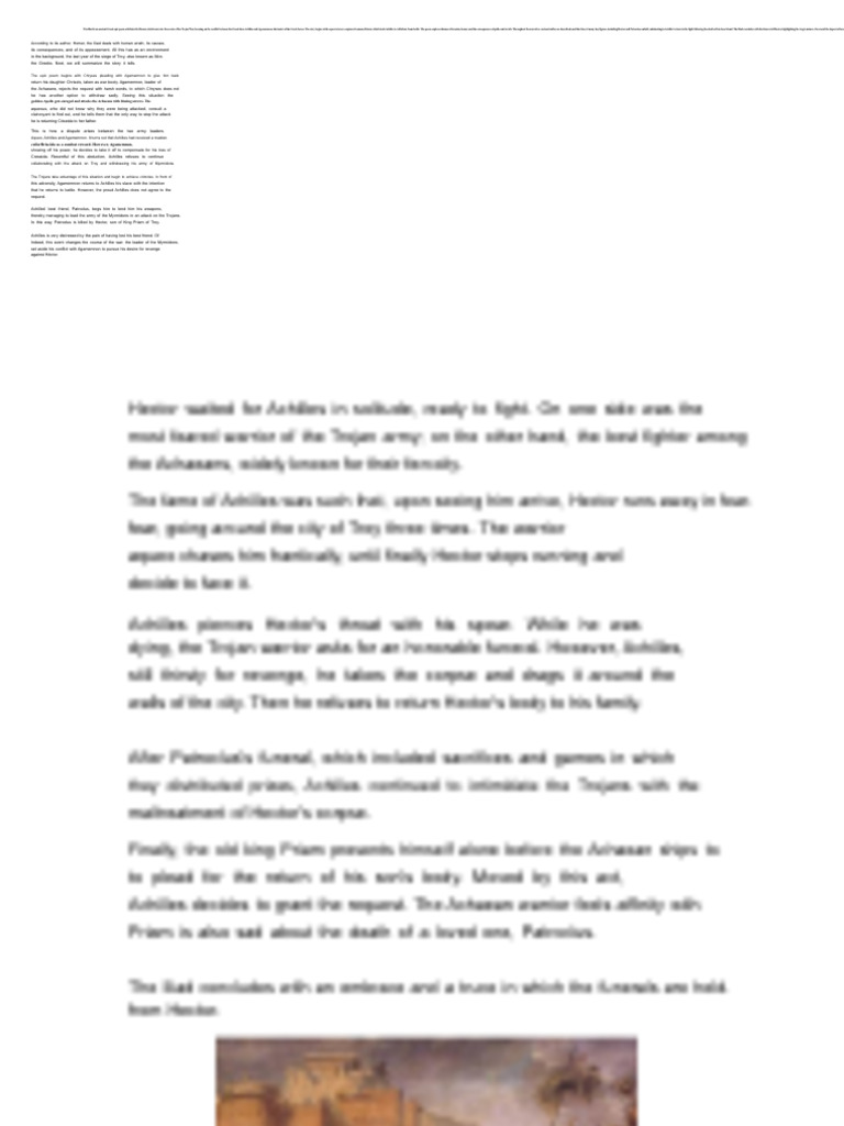 Summary of The Iliad | PDF | Hector | Iliad