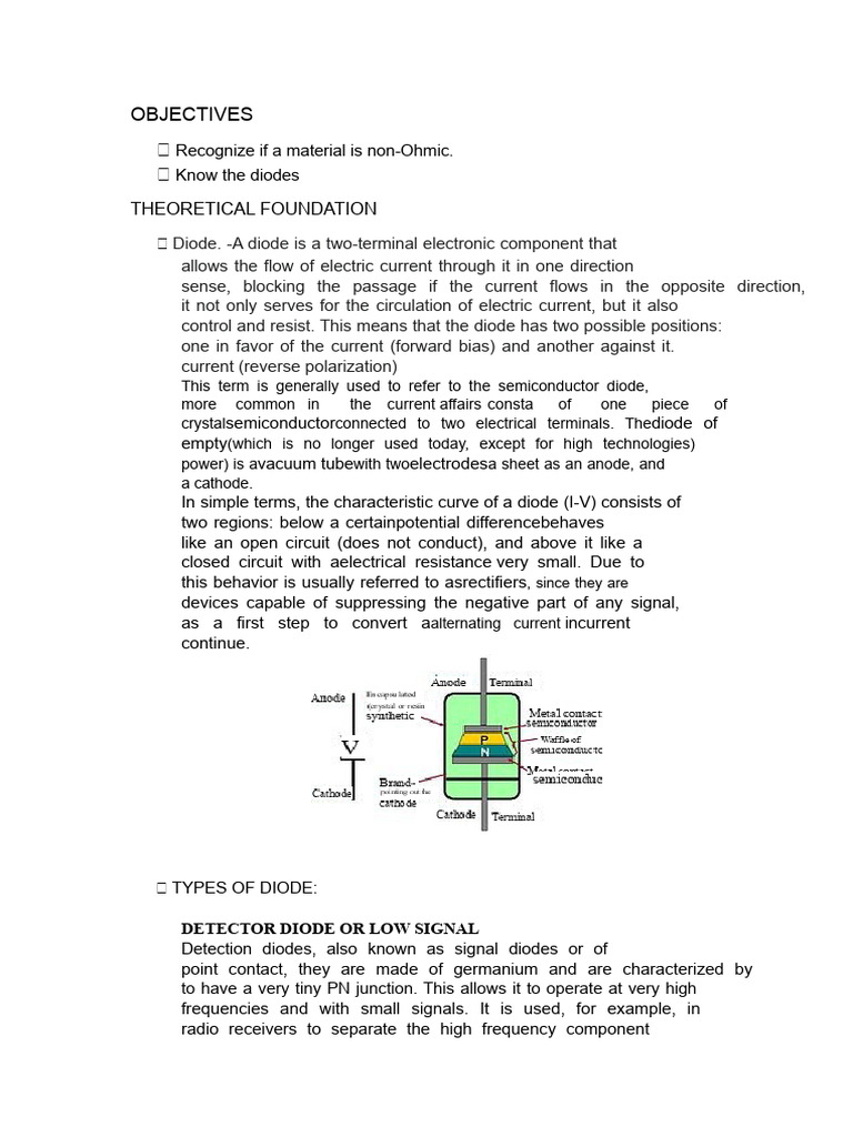 Types and Functions of Diodes Explained | PDF | Diode | Rectifier