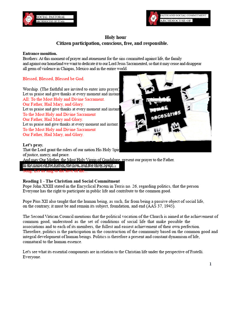 Holy Hour Citizen Participation | PDF | Lord's Prayer | Mary, Mother Of ...