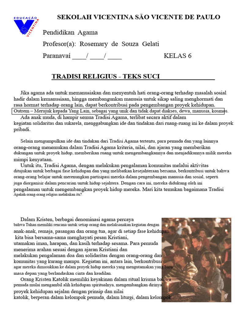 Tradisi Agama - Teks Suci - Kelas 6 - 2013 | PDF