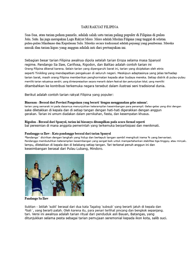 Tarian Rakyat Populer Filipina | PDF