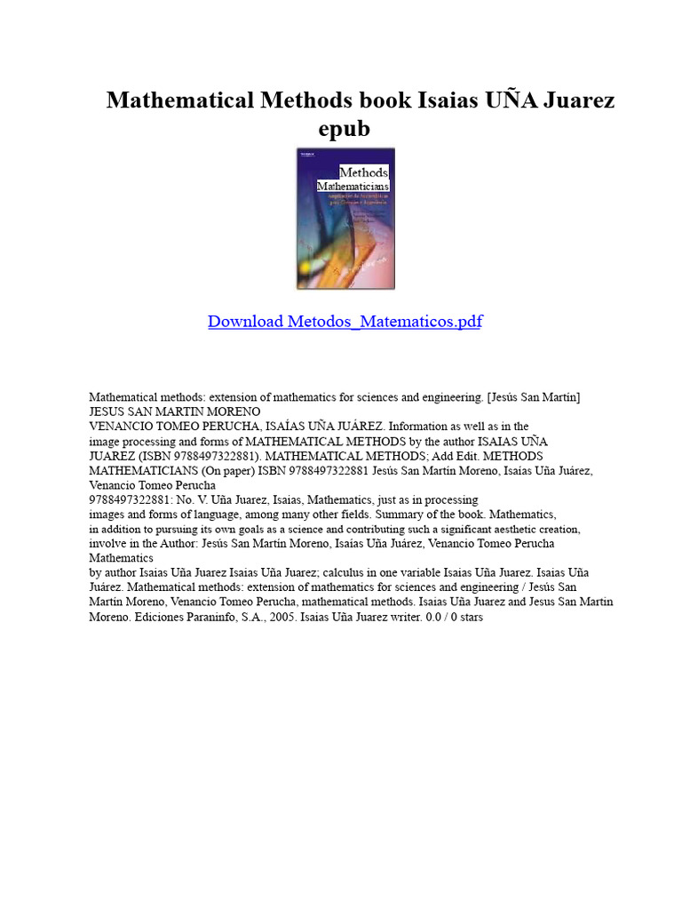 Mathematical Methods | PDF