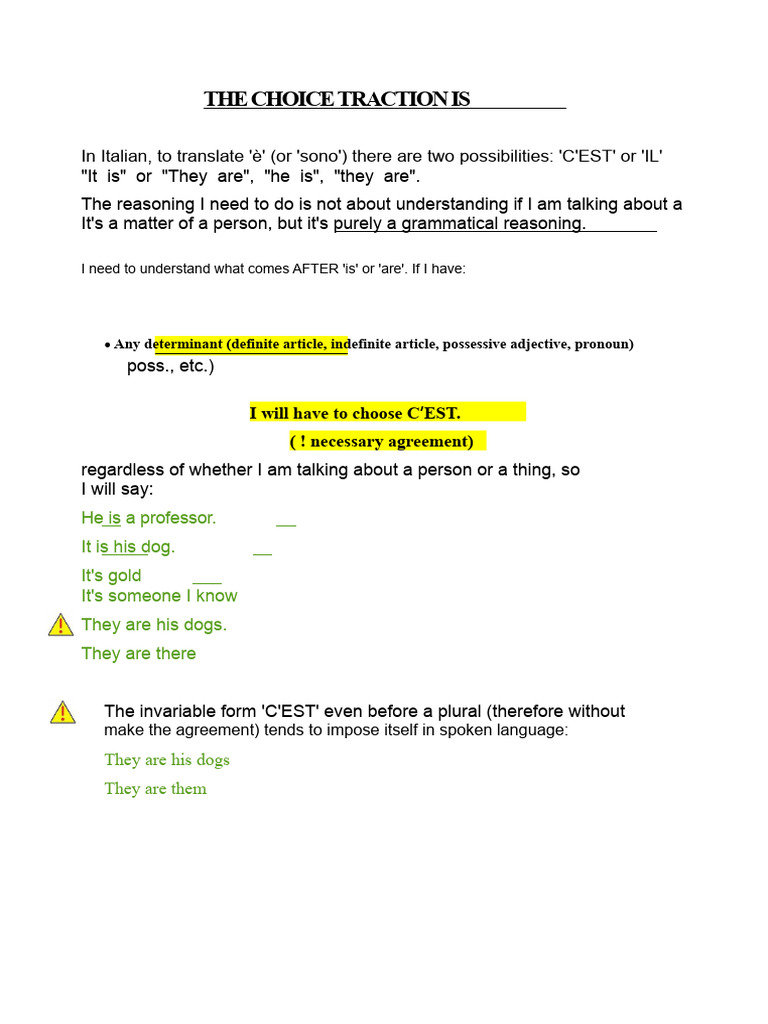 French "C'est" vs "Il est" Guide | PDF | Adjective | Noun