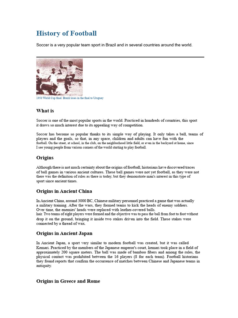 Booklet 3 - Football History | PDF | Association Football | Team Sports