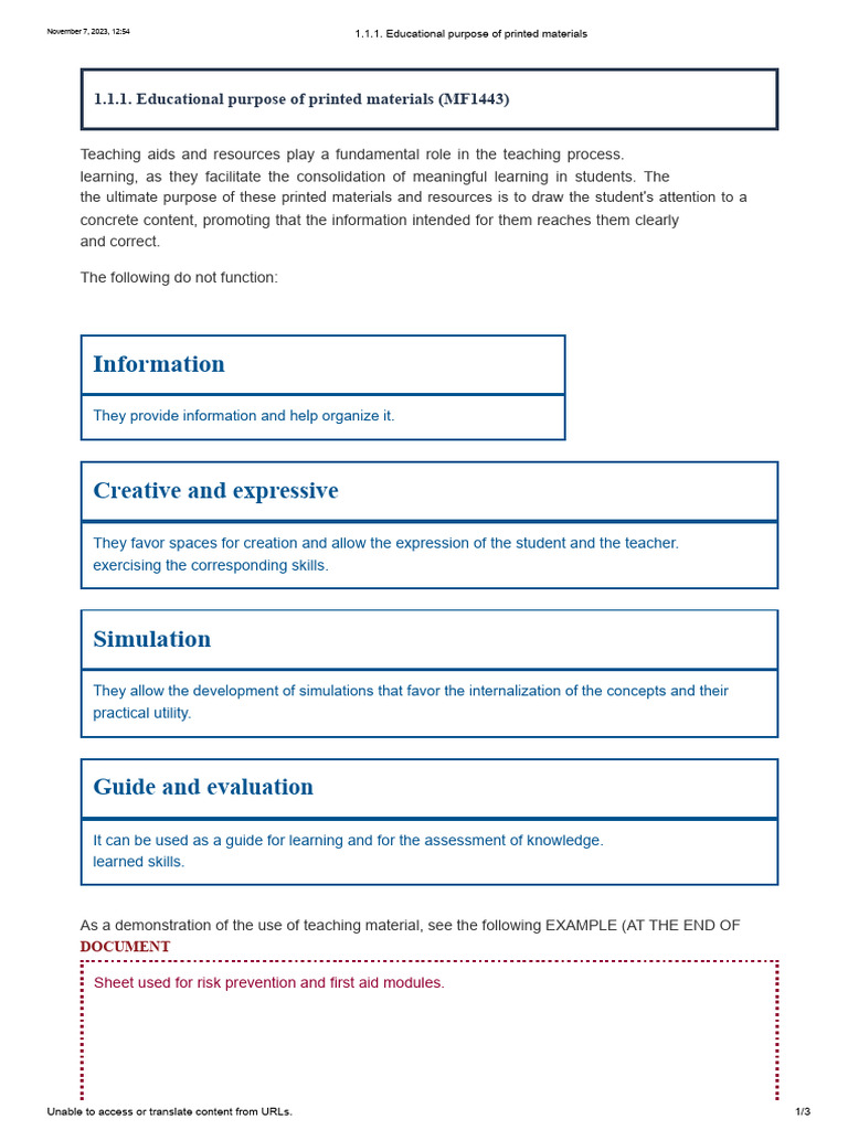 Educational Use of Printed Materials | PDF | Learning | Simulation