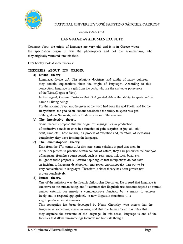 Language As A Human Faculty | PDF | Linguistics | Phoneme