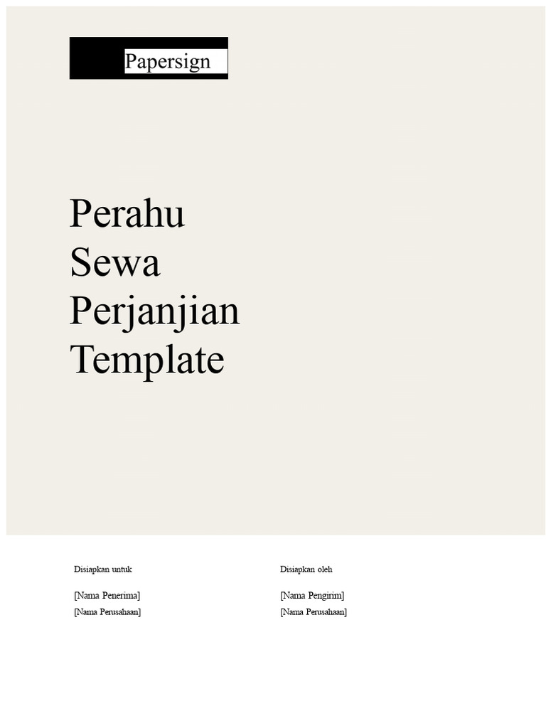 Template Perjanjian Penyewaan Perahu | PDF