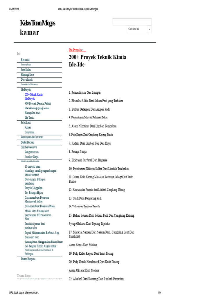 200+ Ide Proyek Teknik Kimia | PDF