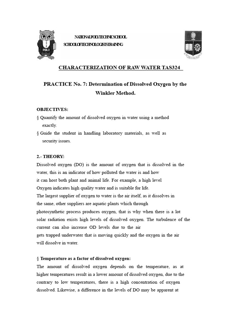 Dissolved Oxygen Measurement Guide | PDF | Water | Chemical Substances