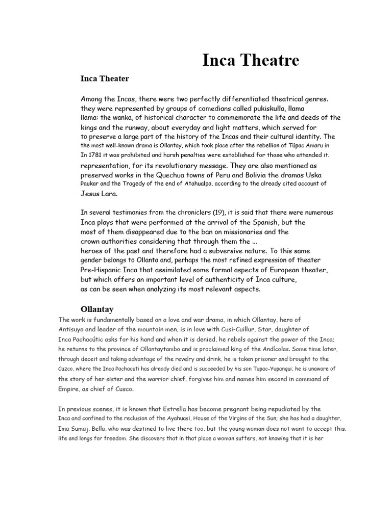 Inca Theater | PDF | Inca Empire