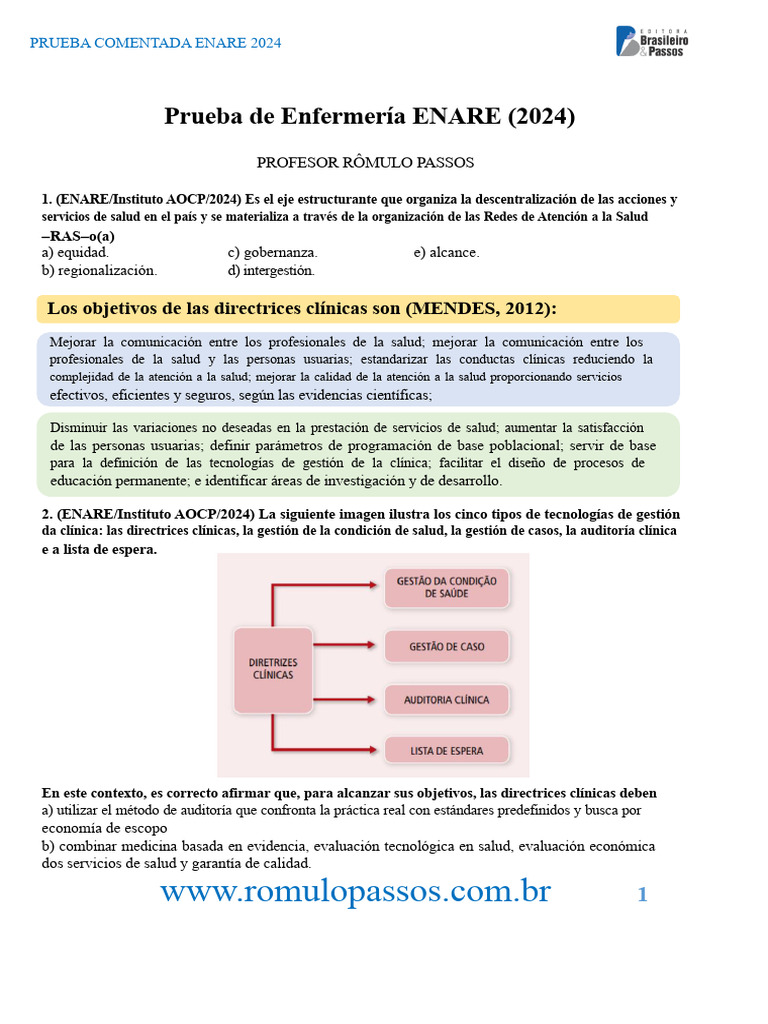 Prueba ENARE 2024: Guía de Estudio | PDF | Cuidado de la salud ...