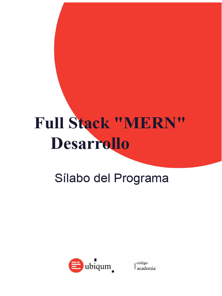 Plan de Estudios de Desarrollo Completo de Mern | PDF | Script Java | Aplicación web