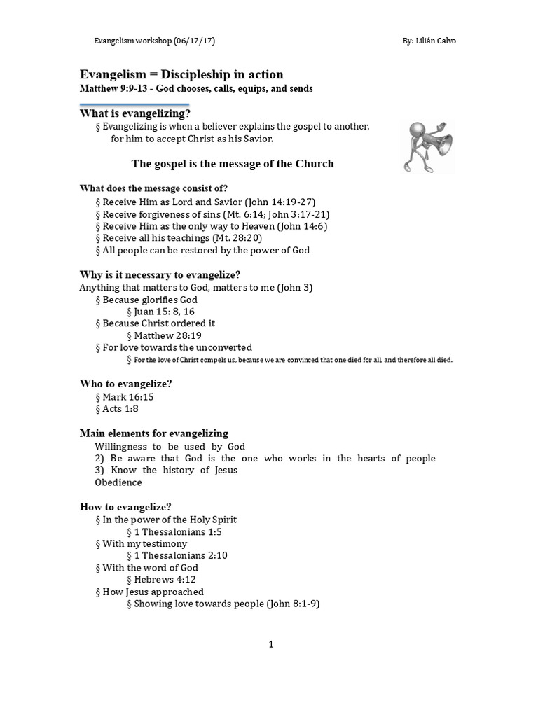 Evangelism Workshop (Mission Teran) | PDF | Jesus | God In Christianity