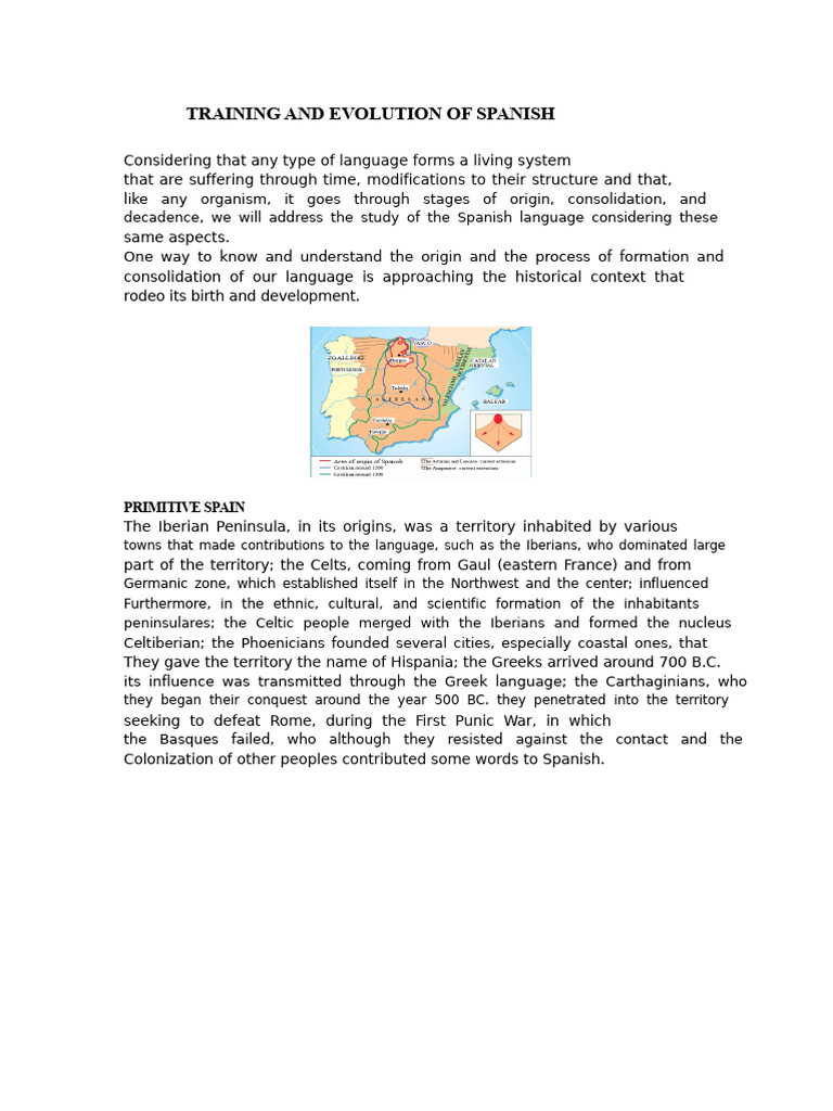 Evolution of the Spanish Language | PDF | Spanish Language | Iberian ...