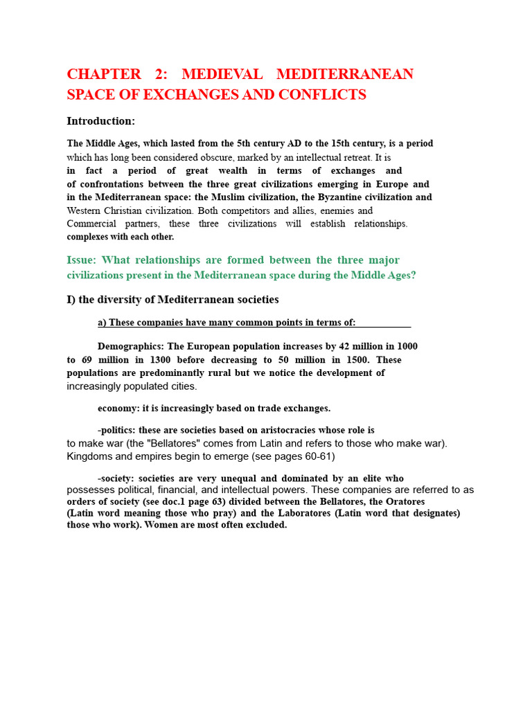 Second Year Course The Medieval Mediterranean | PDF | Civilization ...