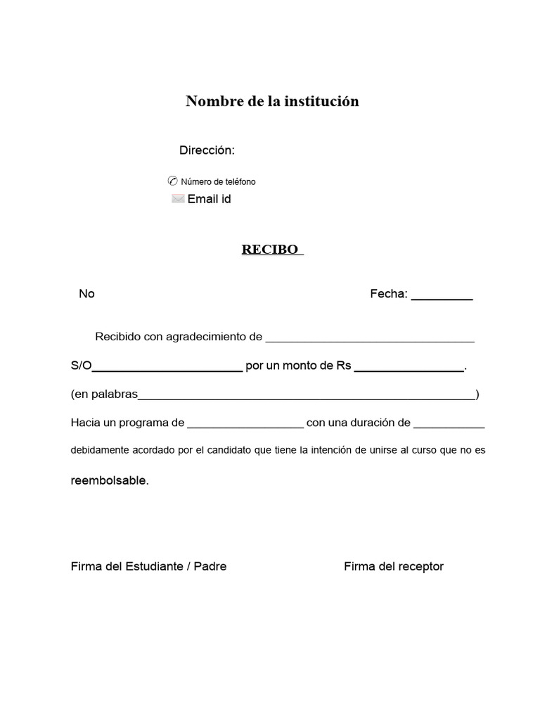 Formato de Recibo de Pago de Clases de Coaching 2 | PDF