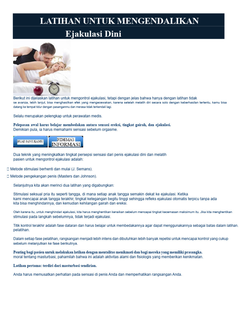 Latihan Untuk Mengendalikan Ejakulasi Dini | PDF