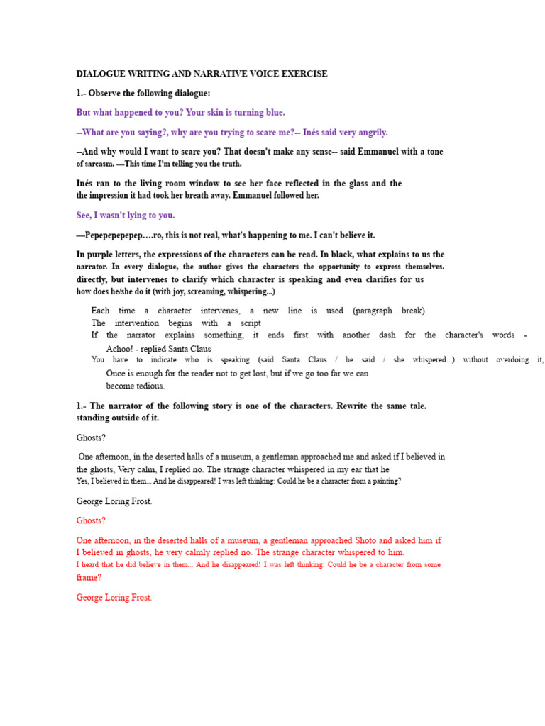 Dialogue and Narrative Voice Techniques | PDF