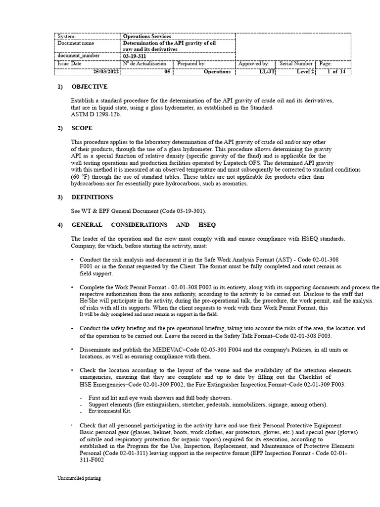 Determination of The API Gravity of Crude Oil and Its Derivatives V5 ...