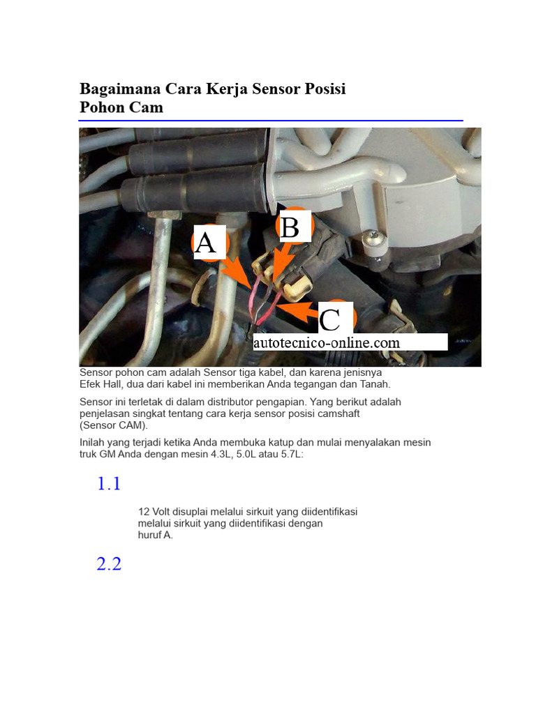 Cara Kerja Sensor Posisi Cam dan Crank | PDF