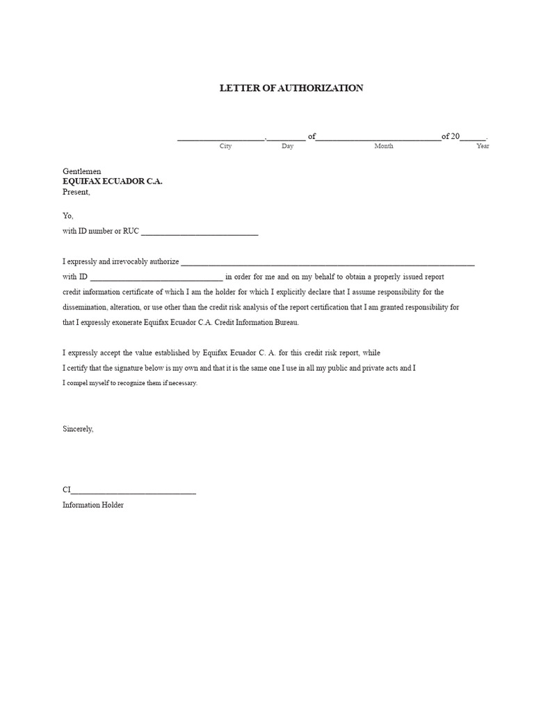 Authorization Letter | PDF