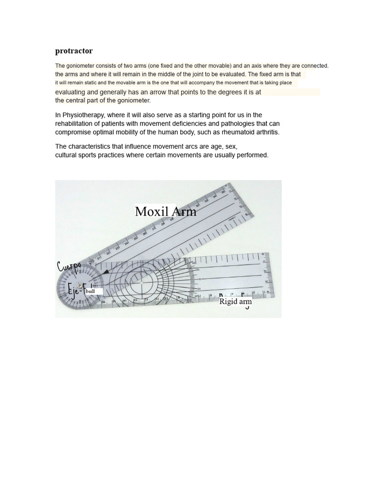 Goniometer Fulcrum in Physiotherapy | PDF | Anatomical Terms Of Motion ...