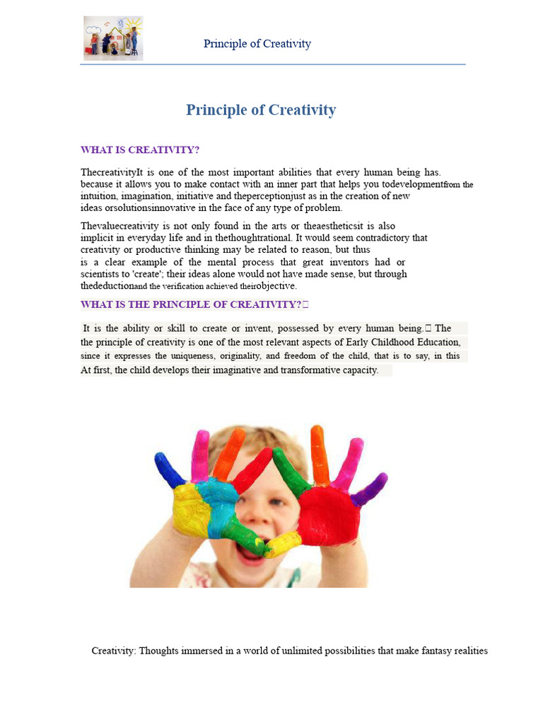 Principle of Creativity | PDF | Creativity | Thought