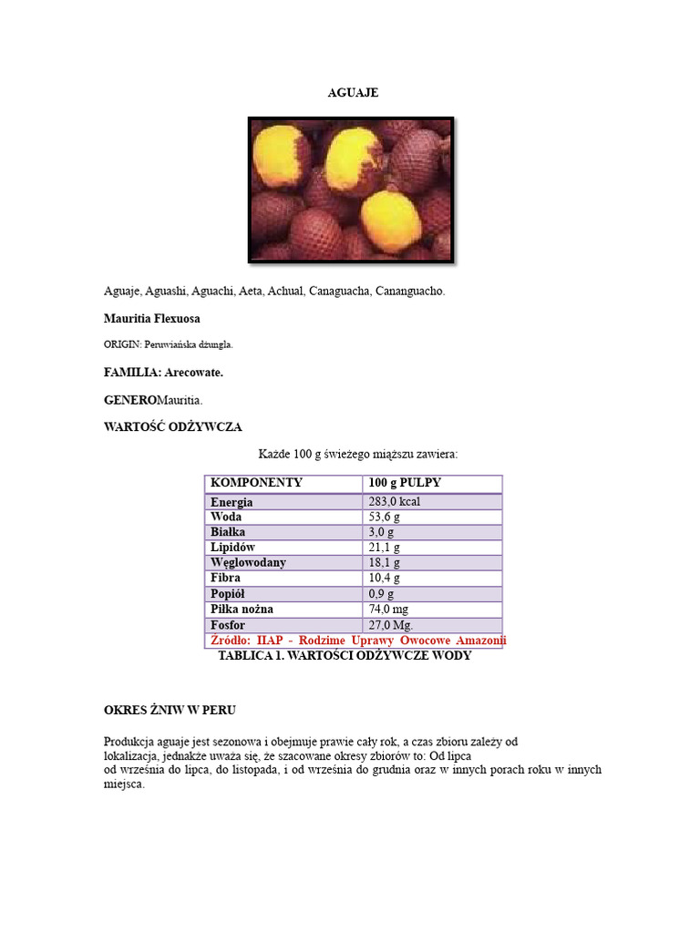 Owoc Aguaje | PDF