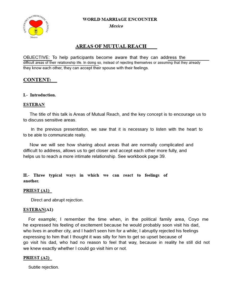 Areas of Mutual Scope | PDF | Intimate Relationships | Fear