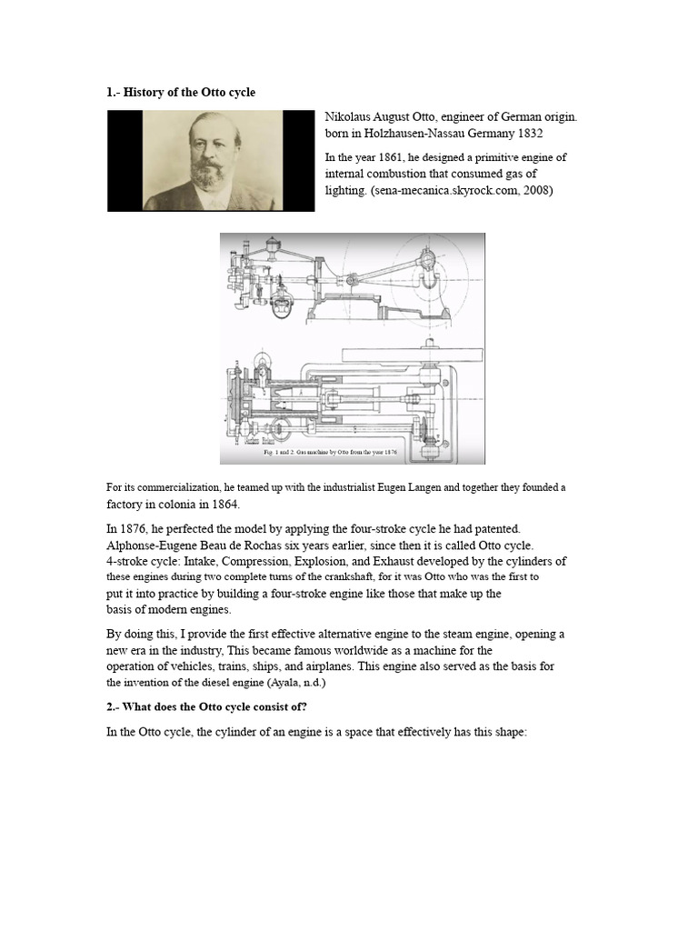 Otto Cycle: History and Mechanics Explained | PDF | Piston | Engines