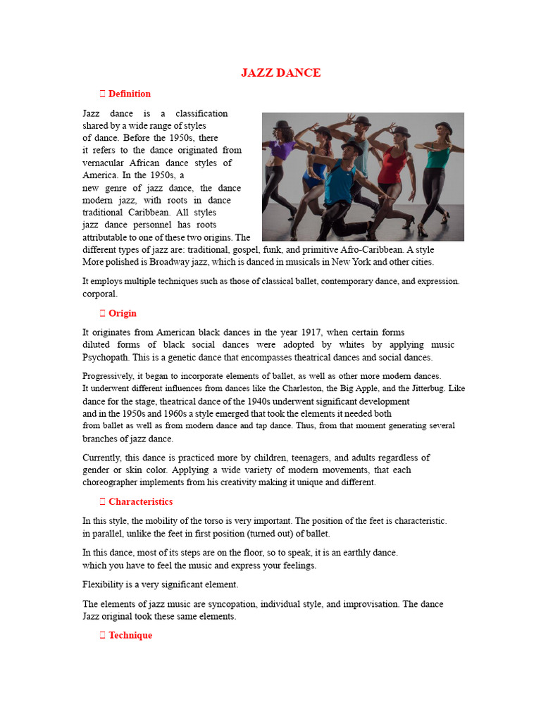 Jazz Dance | PDF | Dances | Jazz