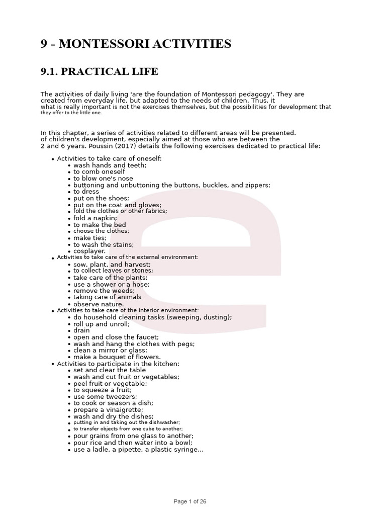 Montessori Activities | PDF | Montessori Education | Mathematics