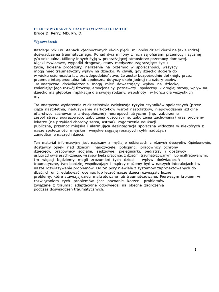 Trauma - Bruce Perry | PDF