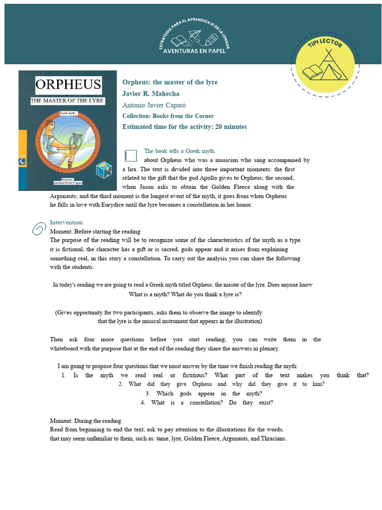 Orpheus, The Master of The Lyre | PDF | Orpheus | Greek Mythology