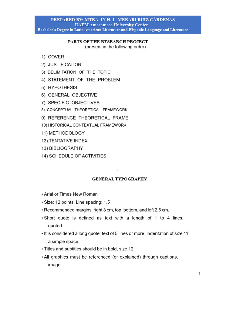 PARTS OF THE THESIS PROTOCOL UAEMex | PDF | Methodology | Theory