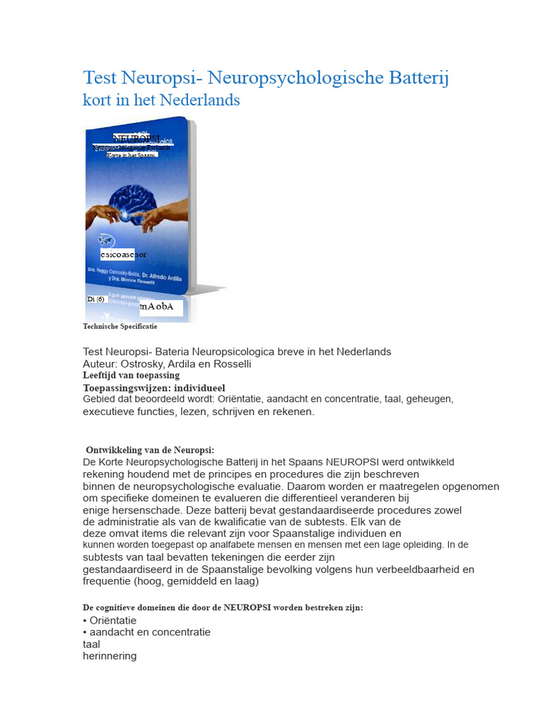 Test Neuropsi | PDF