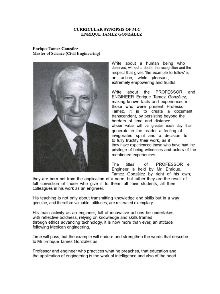 Legacy of Professor Enrique Tamez | PDF | Geotechnical Engineering ...