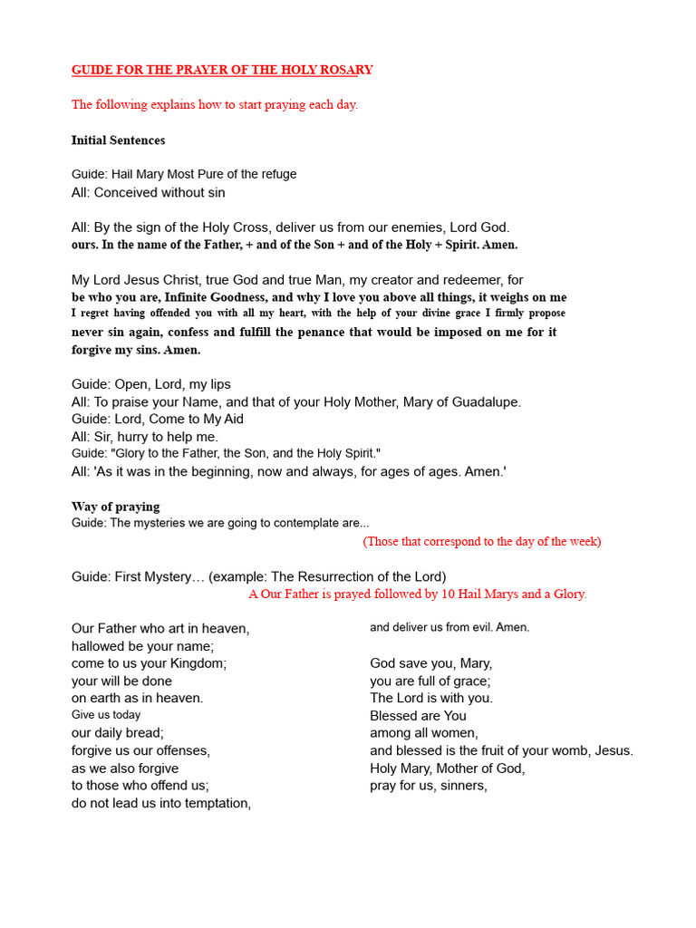 How To Pray The Holy Rosary | PDF | Mary, Mother Of Jesus | Rosary