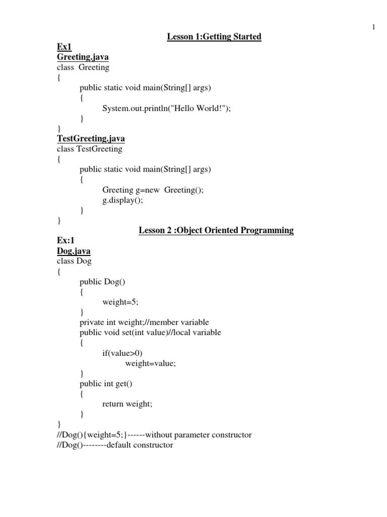 Java Lab | PDF | Constructor (Object Oriented Programming) | Programming Java Lab | PDF | Constructor (Object Oriented Programming) | Programming