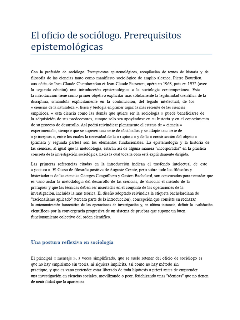 La Profesión de Sociólogo | PDF | Sociología | Positivismo