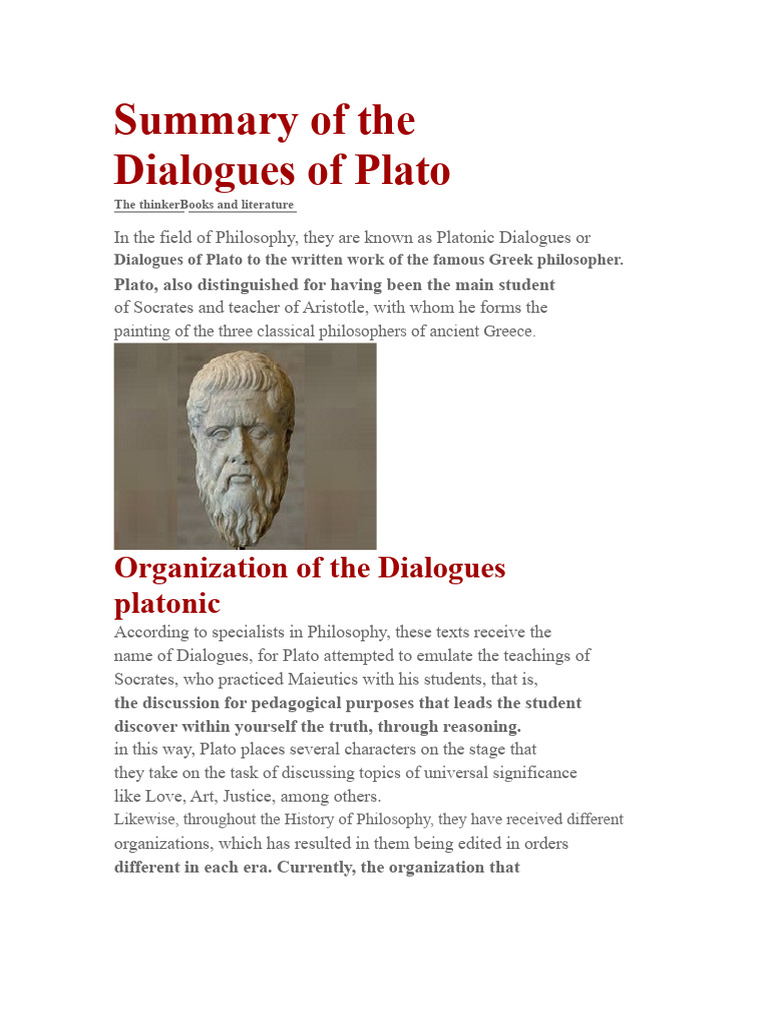 Summary of Plato's Dialogues | PDF | Plato | Socrates