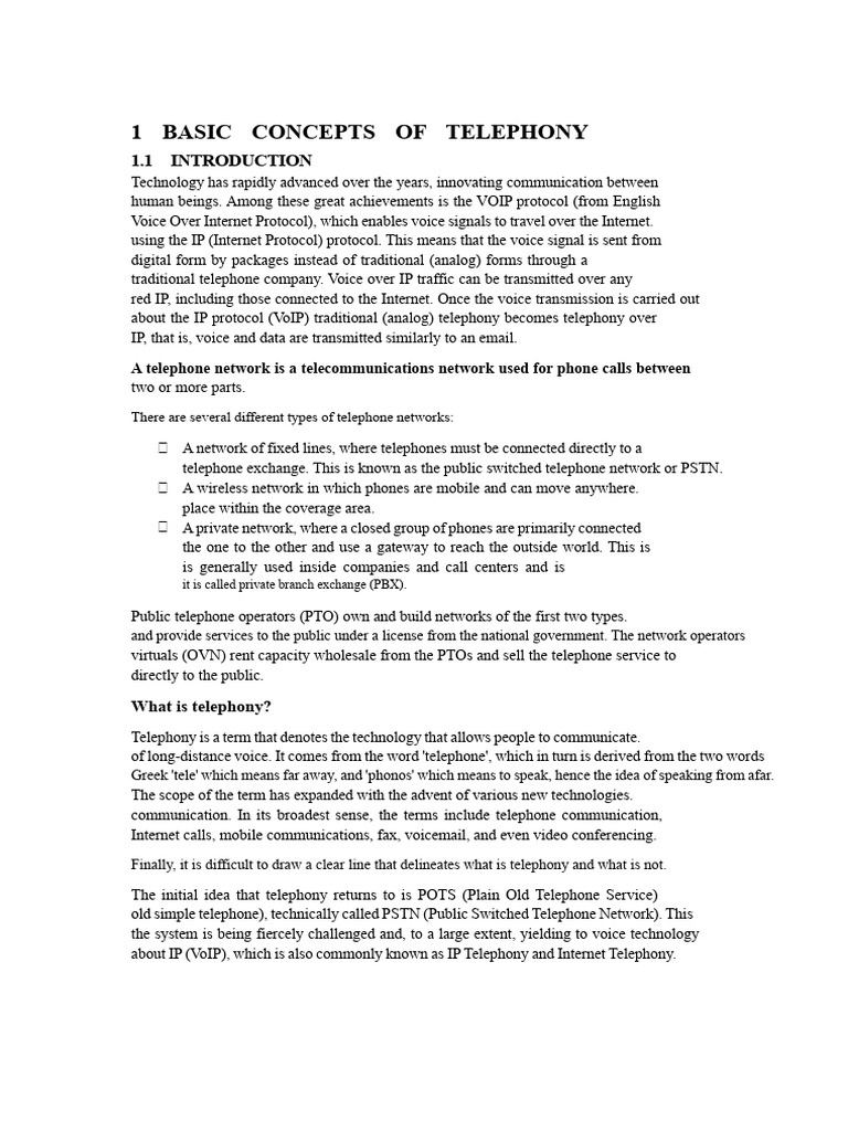 Understanding Telephony and VoIP Basics | PDF | Computer Network ...