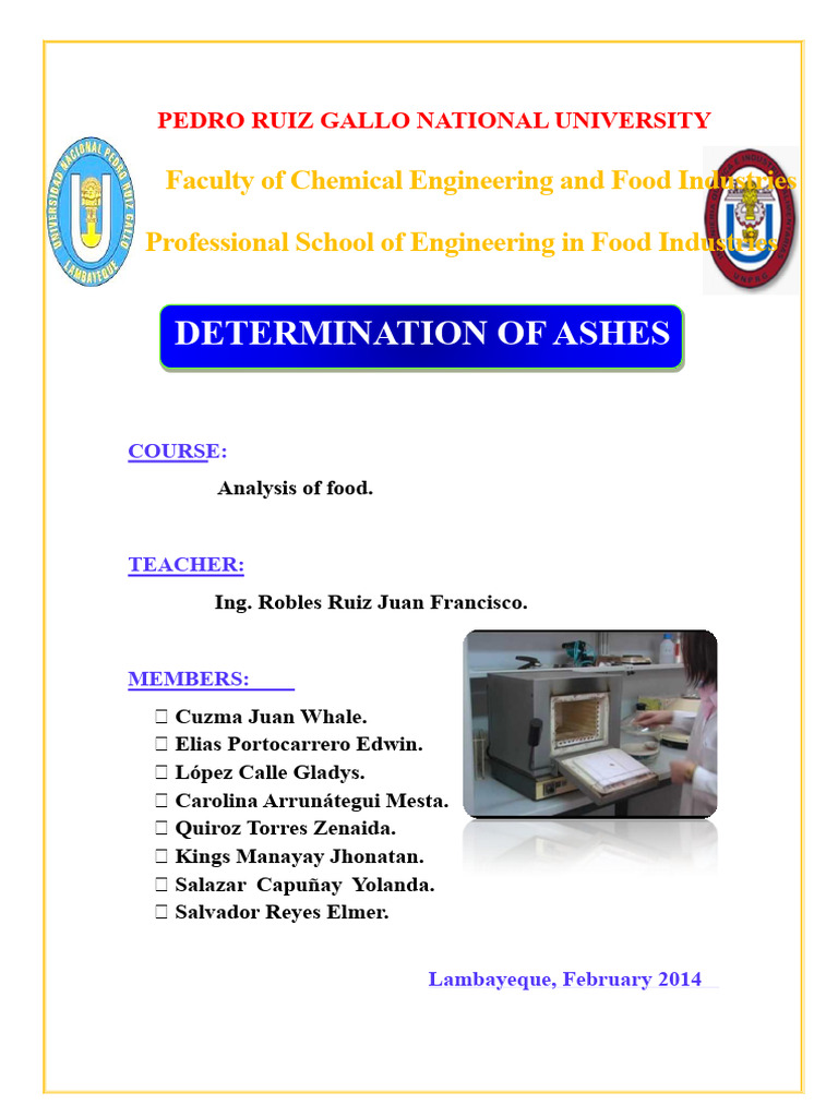 Ash Determination in Food Analysis | PDF | Flour | Sodium Hydroxide