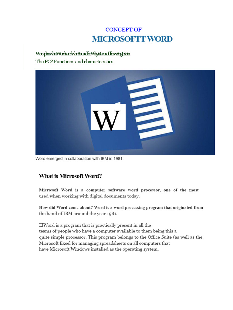 Concept of Word | PDF | Microsoft Word | Word Processor