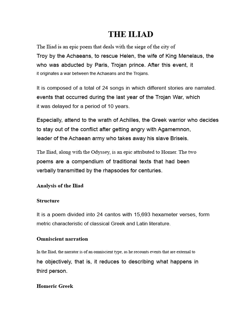 The Iliad | PDF | Iliad | Achilles