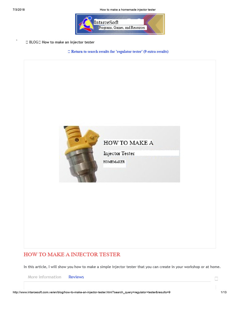 Homemade Injector Tester Guide | PDF | Rectifier | Diode