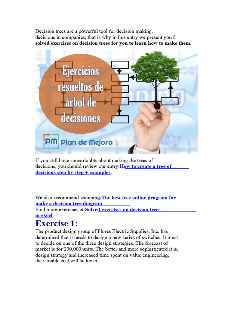 Decision Trees Solved Exercises | PDF | Cost | Net Present Value